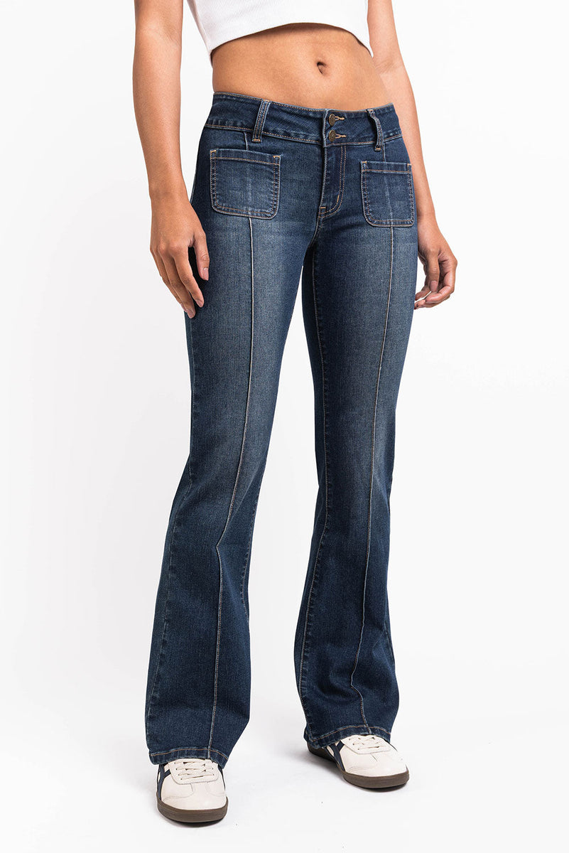 Claire 01Low Bootcut Jeans - Vintage Blue – MADLADY
