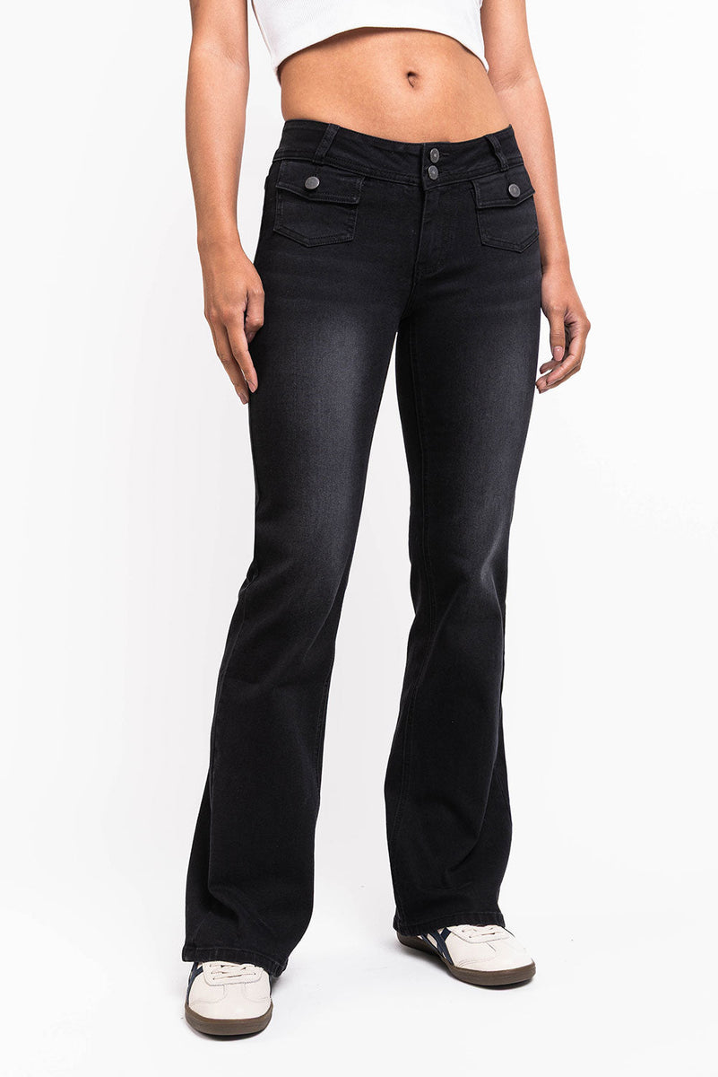 Celine 01Low Bootcut Jeans - Black – MADLADY
